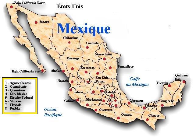 Les États fédérés du Mexique